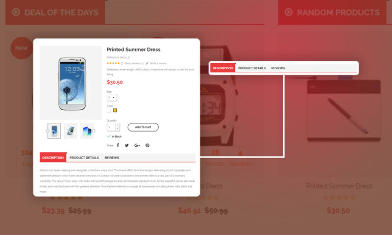 Product Description Tabs Setup - eComChef